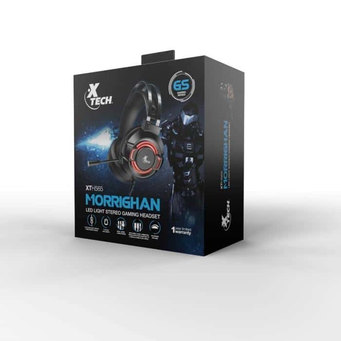 Audífonos Alámbricos Gaming 3.5mm con Micrófono Xtech Morrighan XTH-565 Color Negro - Tecnomundo