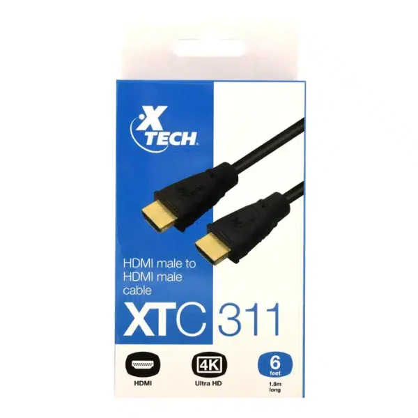 Cable de video HDMI a HDMI De 1.8m color negro xtc-311 Xtech - Tecnomundo